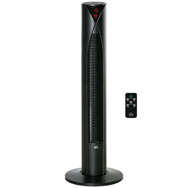 HOMCOM Freestanding Tower Fan Cooling with 3 Speed Timer LED Sensor ...