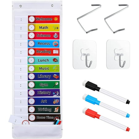 Daily Schedule Pocket Chart White Class Schedule Pocket Classroom ...