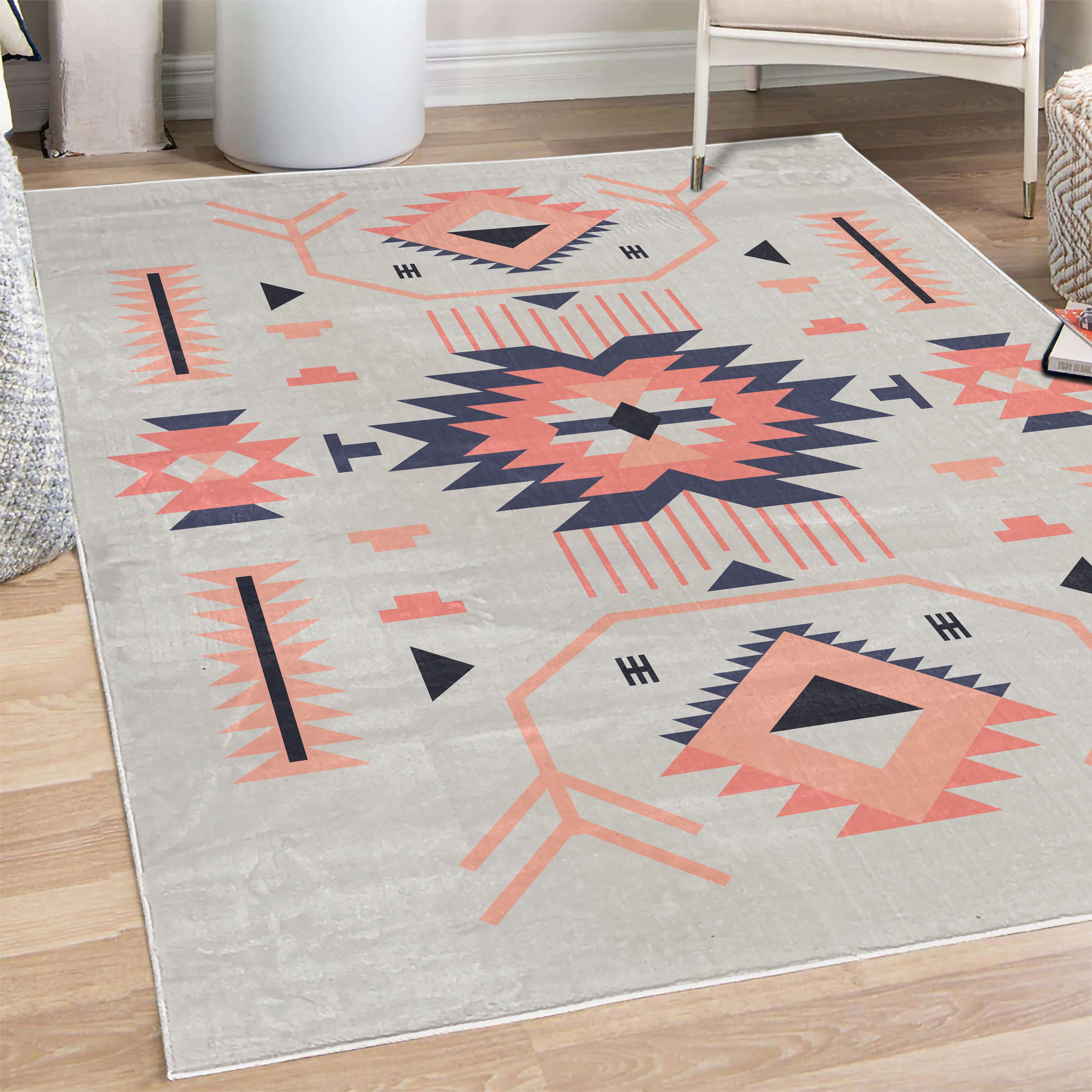 Southwestern Decorative Rug, Ethnic Illustration of a Zigzags Design ...