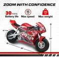 Razor 24V Mini Electric Dirt Bike 1 Speed Motorcycle Pocket Rocket, Red ...