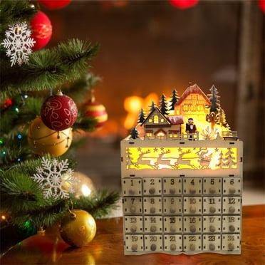 HOMCOM Lighted Christmas Advent Calendar, 24 Day Countdown to Christmas ...