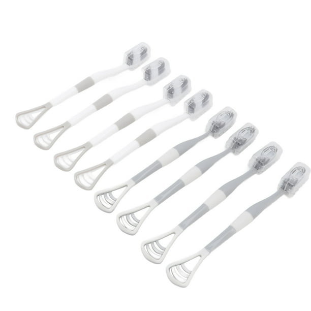 Tongue Toothbrush, 2 In 1 Ergonomic Freshen Breath Long Handle Flexible ...