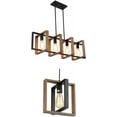 Briignite Wood Grain Farmhouse Kitchen Island Lighting, 4-Light Dining ...