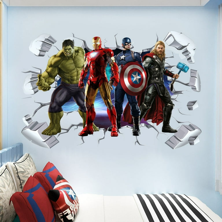 The Avengers Wall Decals Avengers Hulk Spiderman Captain America Iron