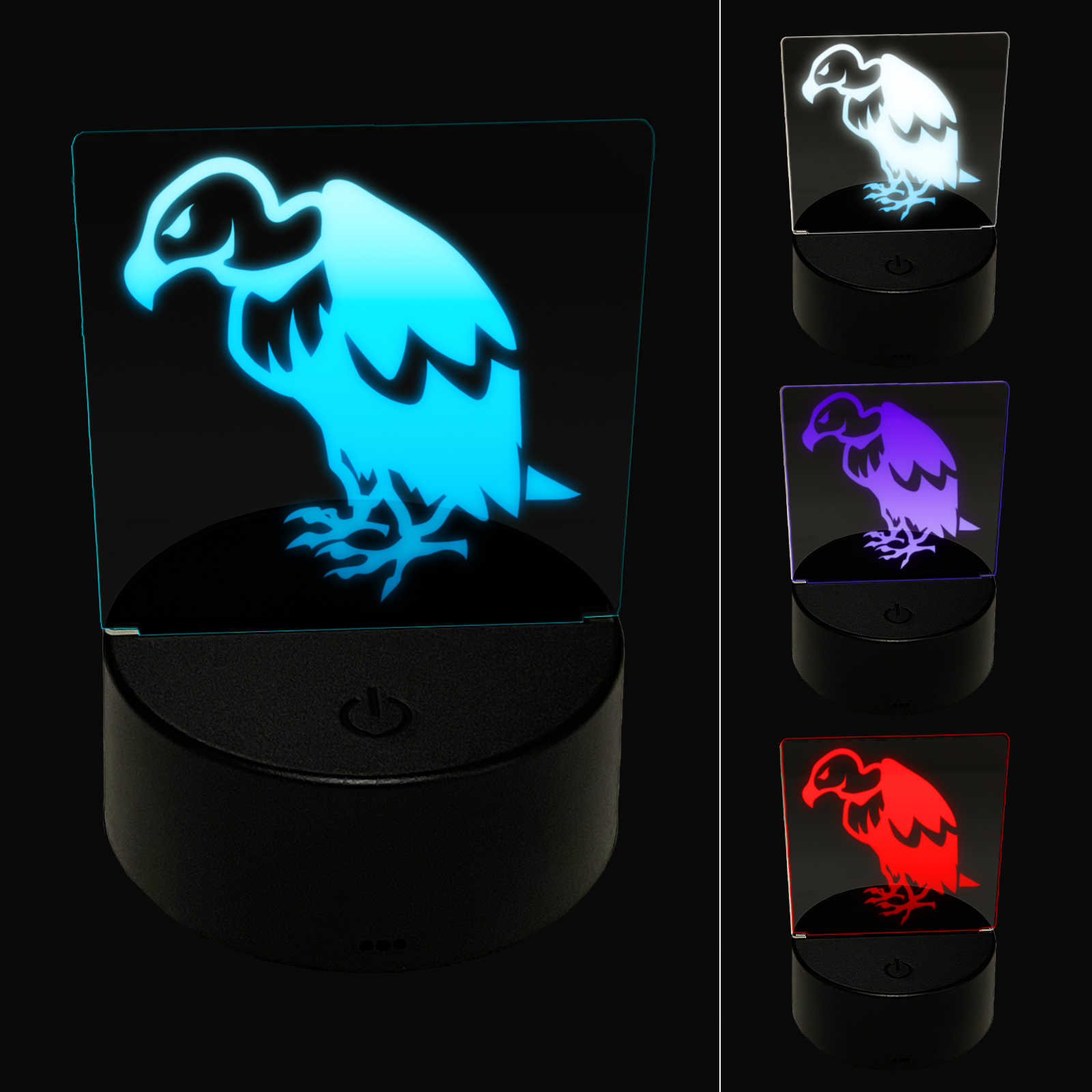 Condor Vulture Bird LED Night Light Sign 3D Illusion Desk Nightstand ...