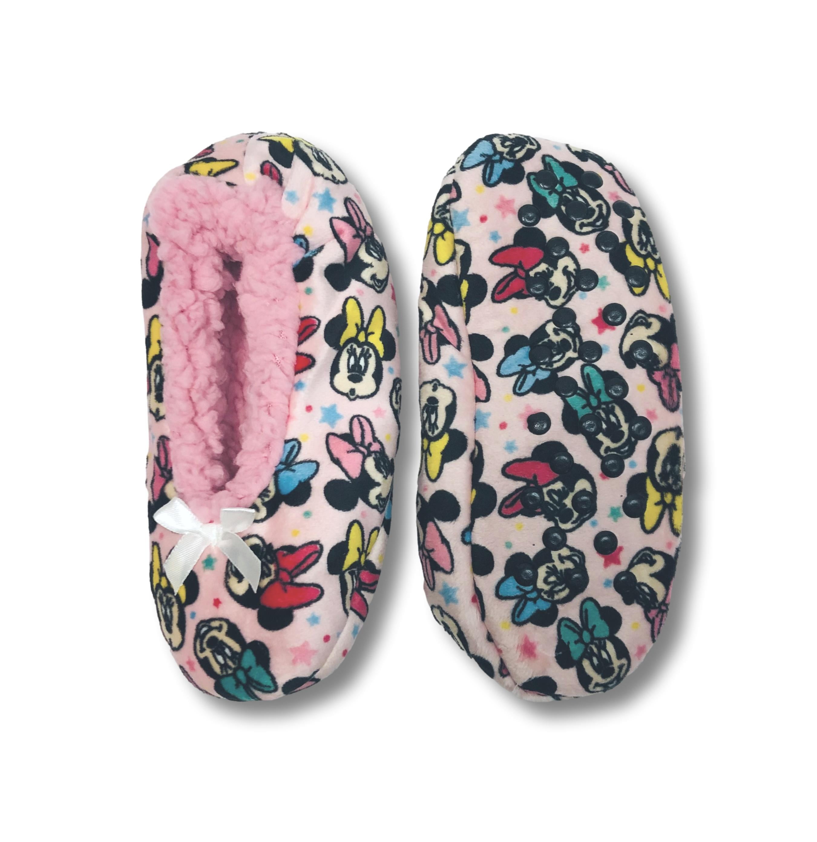 Minnie Mouse Girls Slippers Fuzzy Slipper Socks for Toddlers and Kids ...