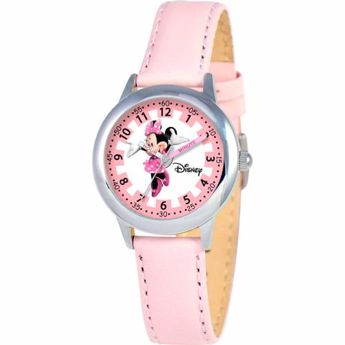 Minnie Mouse Girls' Stainless Steel Watch, Pink Strap - Walmart.com
