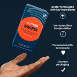 Roman Swipes: 4% Male Desensitizing Benzocaine Unscented Wipes, 12 Pack ...