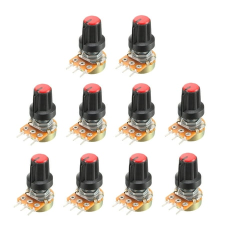 10Pcs 20K Ohm Variable Resistors Single Turn Carbon Film Taper ...