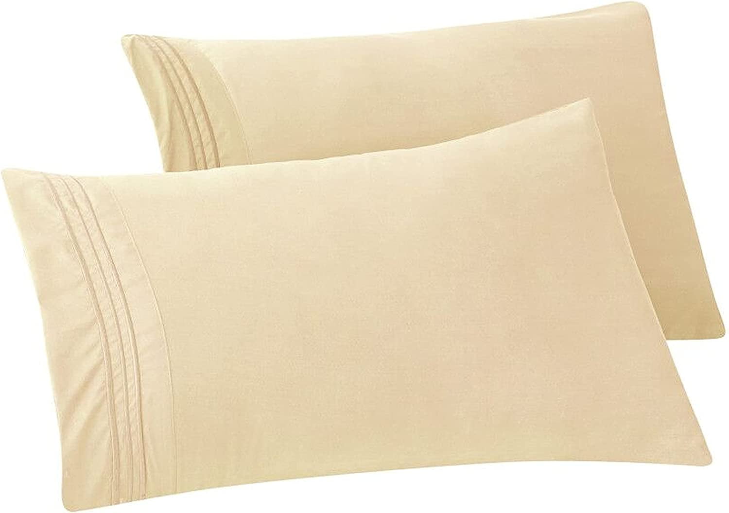 Mocassi Solid Pillowcases 1500 Thread Count Egyptian Quality,Easy Slip ...