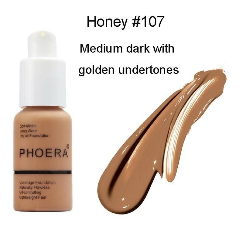 PHOERA Liquid Foundation Professional Makeup Full Coverage Fast Base ...