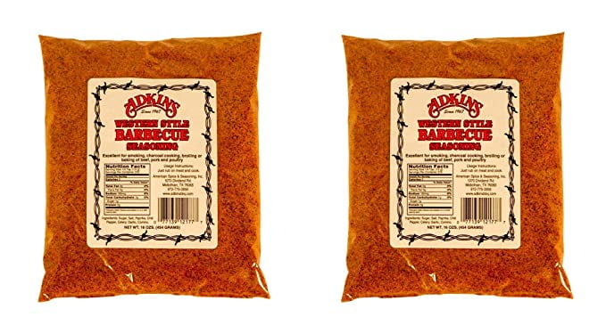 Adkins Western Style Barbecue BBQ Seasoning 16 OZ All Natural Pack of 2 ...