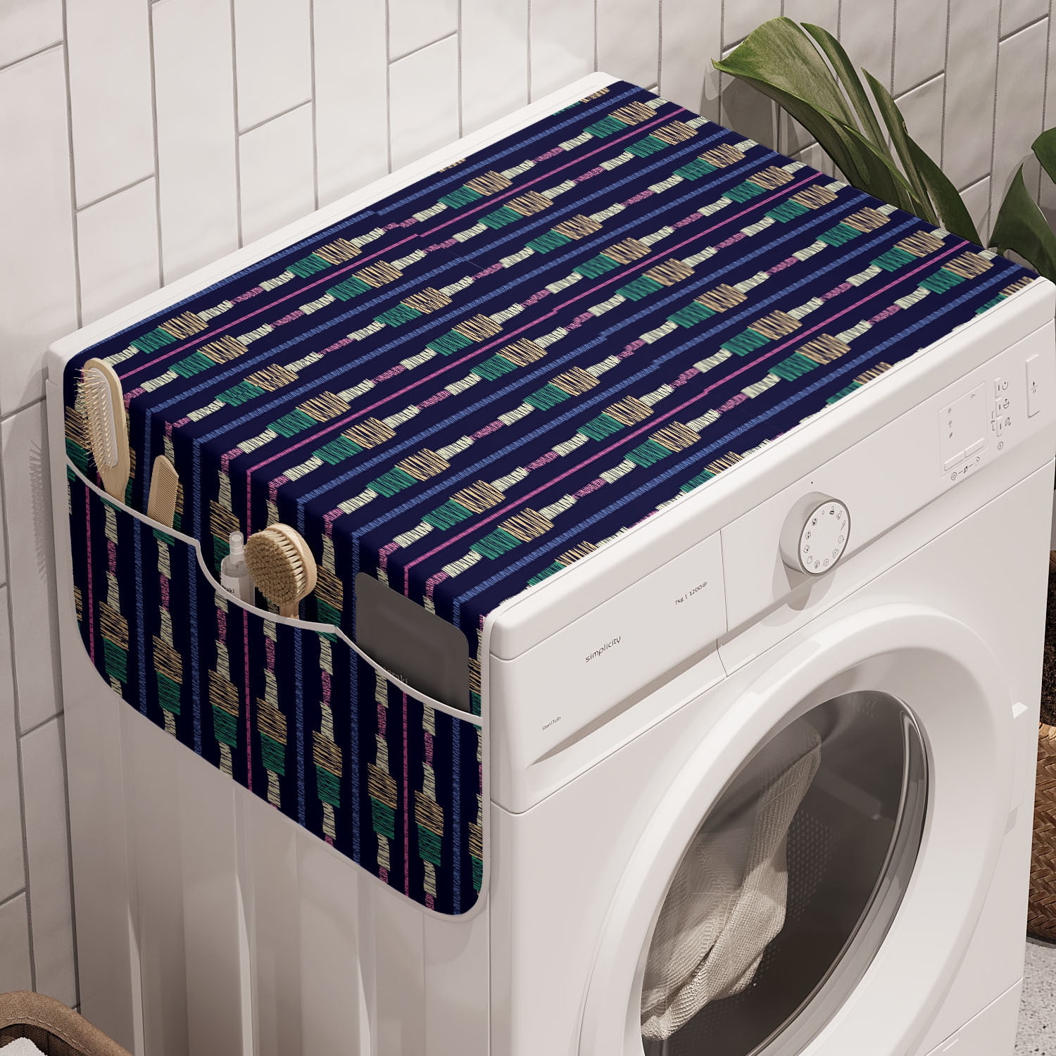 Abstract Washing Machine Organizer, Colorful Composition with Grunge ...