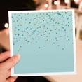3drose, Aqua and Faux Gold Confetti on a Light Blue Background, 6 ...