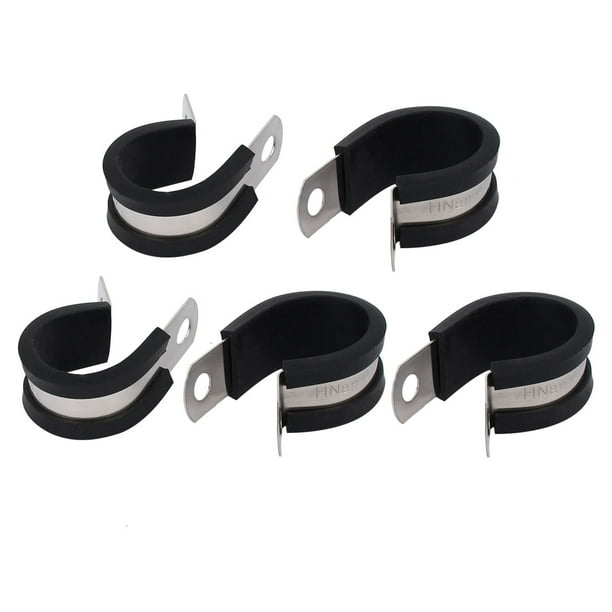 22mm Dia EPDM Rubber Lined P Clips Cable Hose Pipe Clamps Holder 5pcs ...