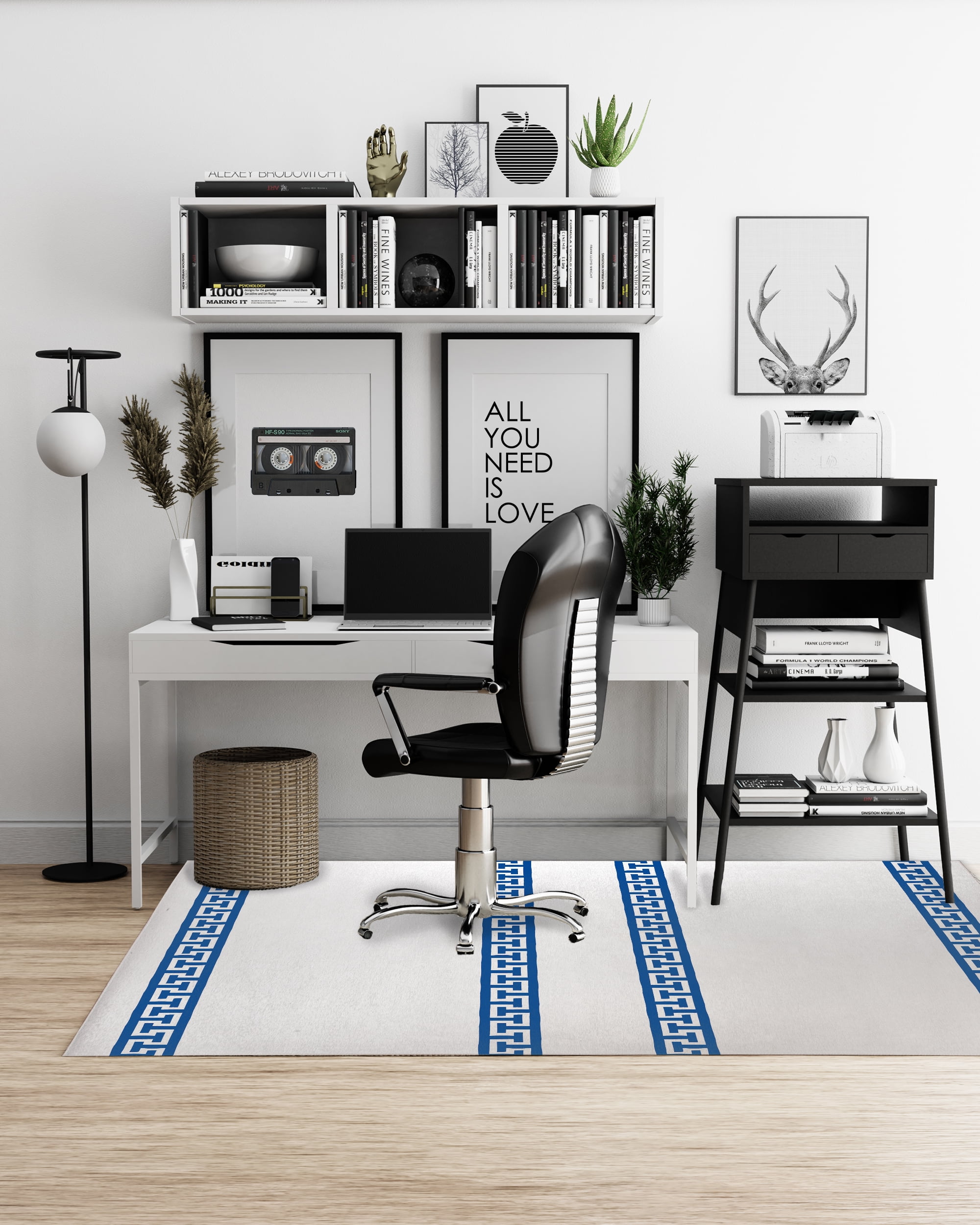APHRODITE BORDER NAVY Office Mat By Becky Bailey - Walmart.com