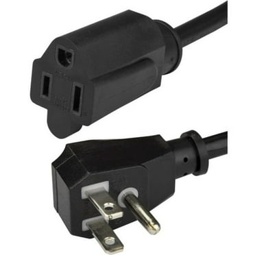 SF Cable 6ft Ultra Low Profile Angle NEMA 5-15P to NEMA 5-15R Power Cord - Black - Walmart.com