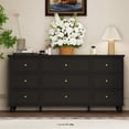Timechee 63'' W Dresser White Chest Srorage Cabinet Lacquer Drawers ...