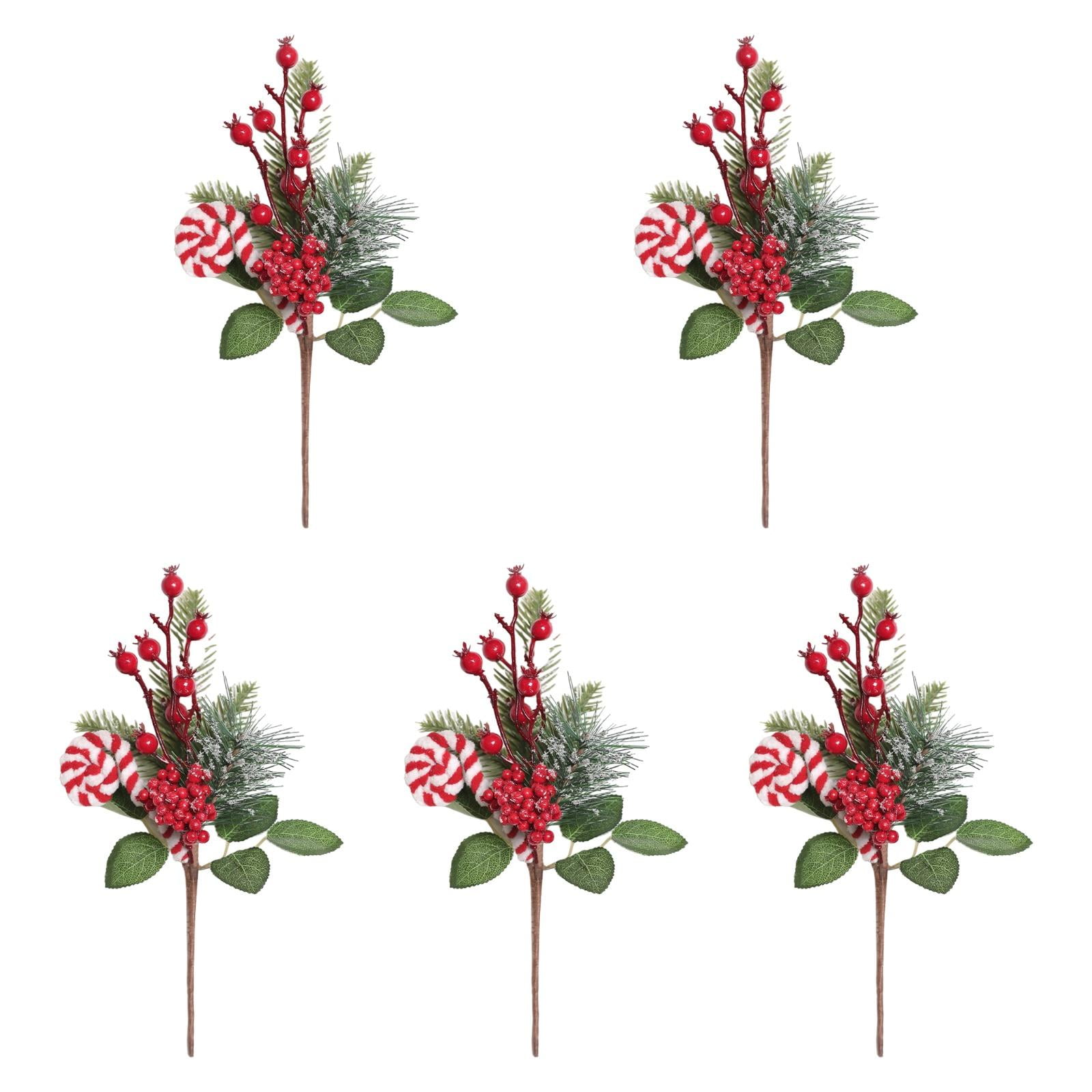 5 ramas de árboles de Navidad artificiales, ramas decorativas realistas ...