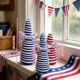 CHELIASD 1Pc Patriotic Tabletop Tree Decorations Red White Blue Yarn ...
