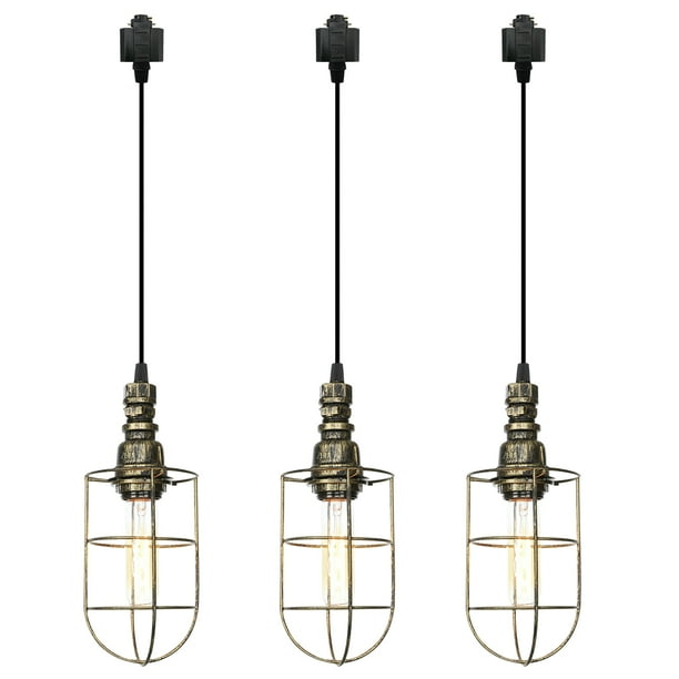 Kiven H-Type Track Lighting, 3-Light Industrial Halo Track Pendant ...