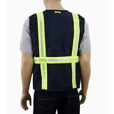 Safety Depot Navy Blue Reflective Safety Vest with Pockets 8038-NV-XL ...