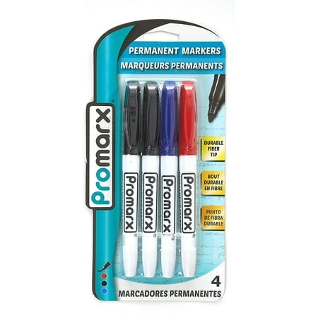 Promarx Permanent Markers, Fine Point, Assorted Colors, 4 Count (PE06 ...