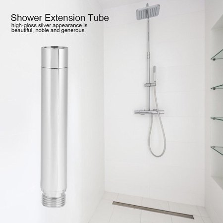 Qiilu 4inch Stainless Steel Shower Extension Round Tube with Chrome ...
