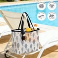 Abstract Art Fish Grey Beach Bag for Women, Large Breathable Mesh Beach ...