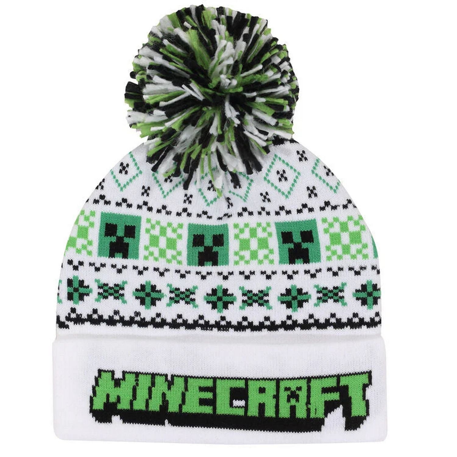 Click here for Minecraft Adult Creeper Pom Pom Skiing Beanie One... prices