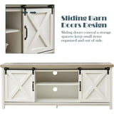 Reliancer Farmhouse TV Stand for TVs up to 65”, with Sliding Barn Doors ...