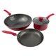 Smart Home 4-Piece Non-Stick Cookware Set in Red - Walmart.com