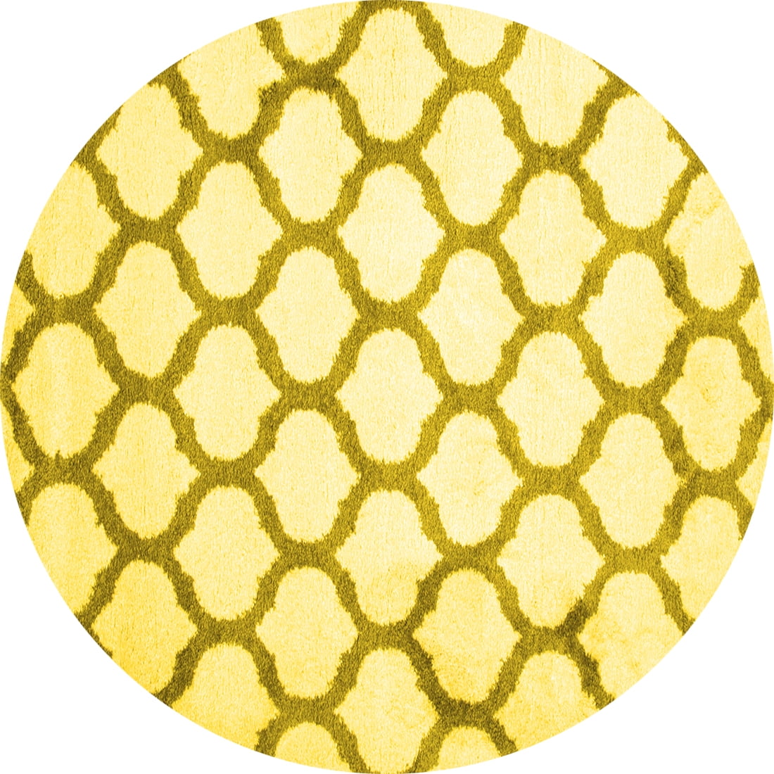 Ahgly Company Machine Washable Indoor Round Trellis Yellow Contemporary ...