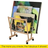 MEEDEN Wood Large Print Rack, Artist Storage Rack with Castors, Art ...