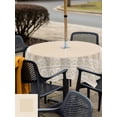 Beige Square Outdoor Tablecloth with Umbrella Hole Boho Diamond Pattern ...