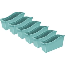 Storex Large Interlocking Book Bin, Pack of 6, Purple Plastic Boxes for ...