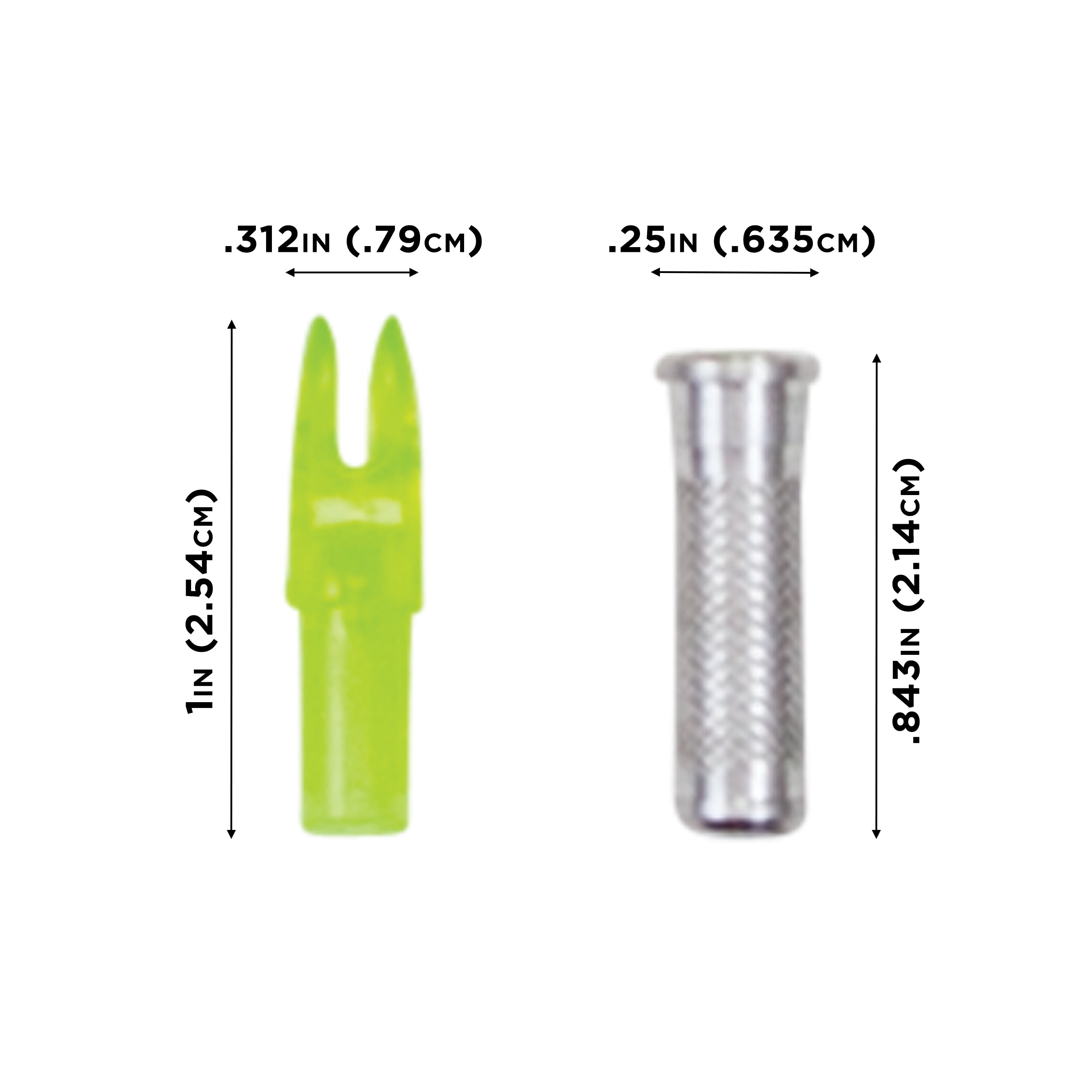 Buy Allen Company Carbon Arrow Nocks & Inserts, 6 Aluminum Inserts & 6 ...