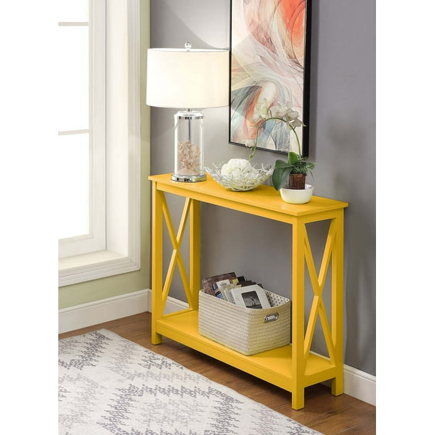 Convenience Concepts Oxford Console Table with Shelf, Yellow - Walmart.com