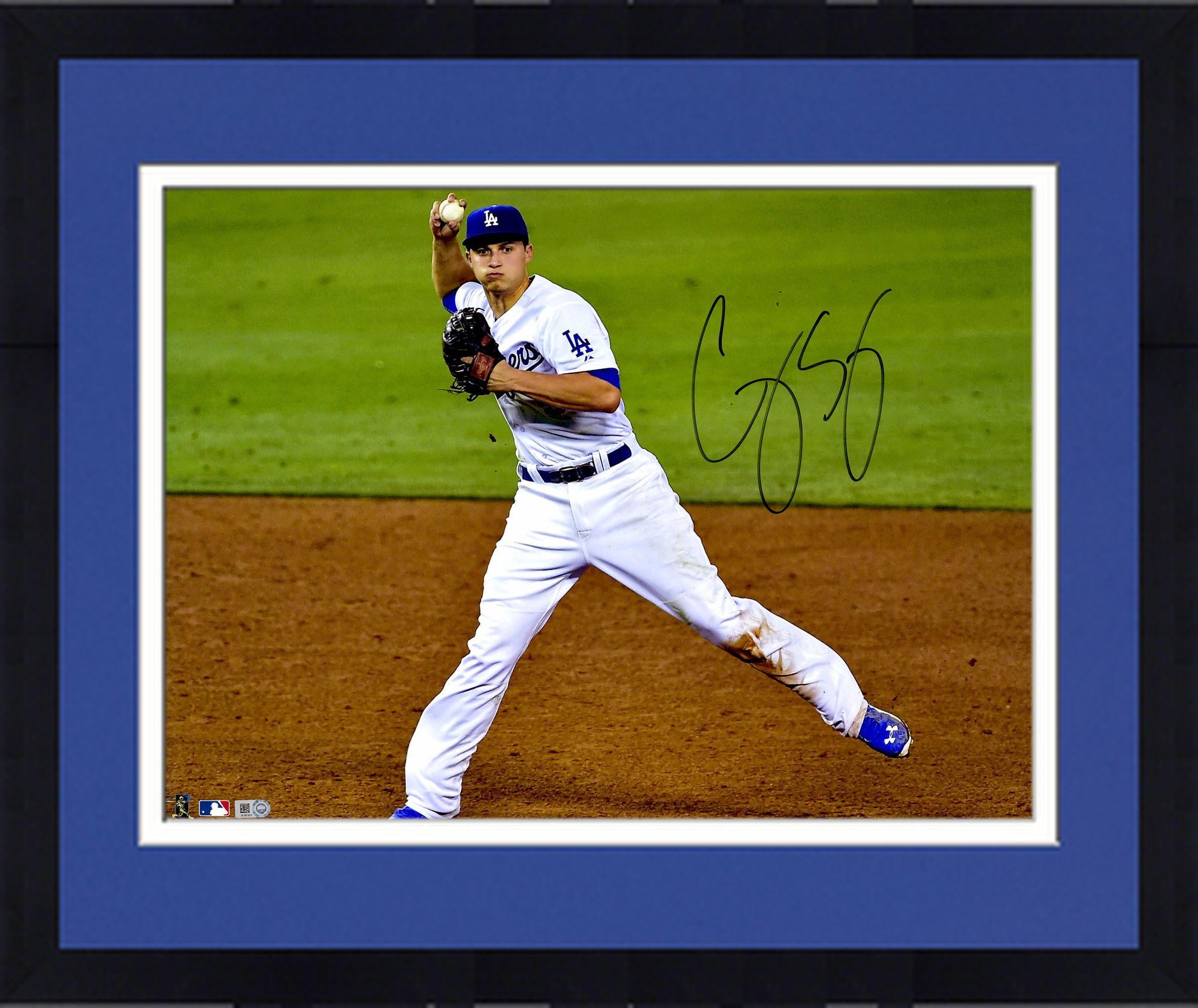 Framed Corey Seager Los Angeles Dodgers Autographed 16" x 20" Fielding ...