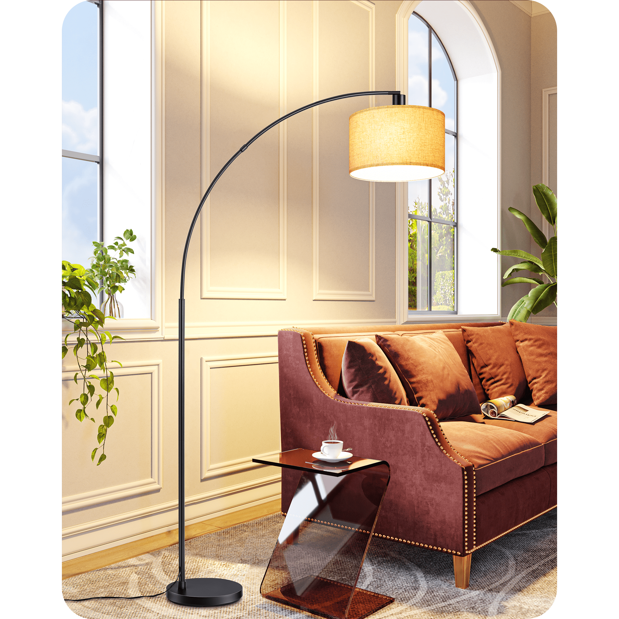 Click here for Edishine Matte Black Arc Floor Lamps For Living Ro... prices
