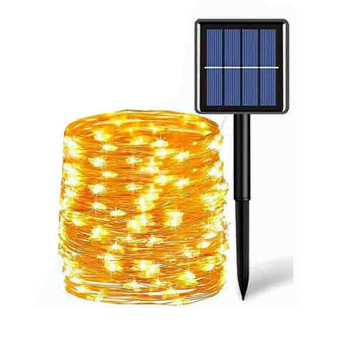 Solar Powered Copper Wire Led String Lights, 33FT 100 LEDs Waterproof 9 ...