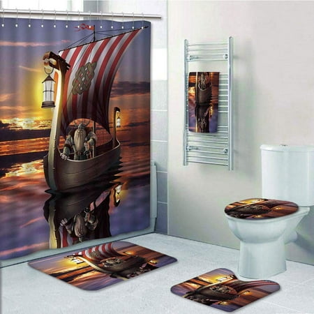 EREHome Viking A Warrior with Sword Helmet in Ship Twi Barbarian Nordic ...