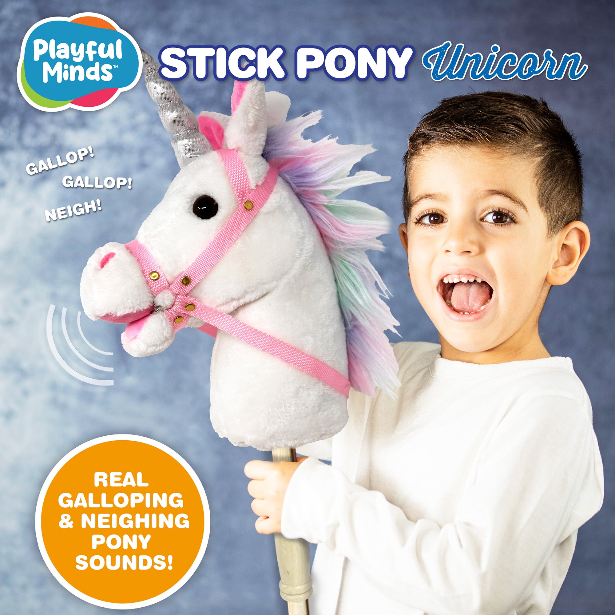 Toddler Stick Pony Nature Bound Pink Plush Stick Horse Toy - Wooden ...