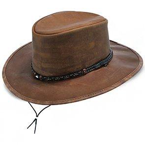 Crater - Stetson Leather Outback Hat - Walmart.com
