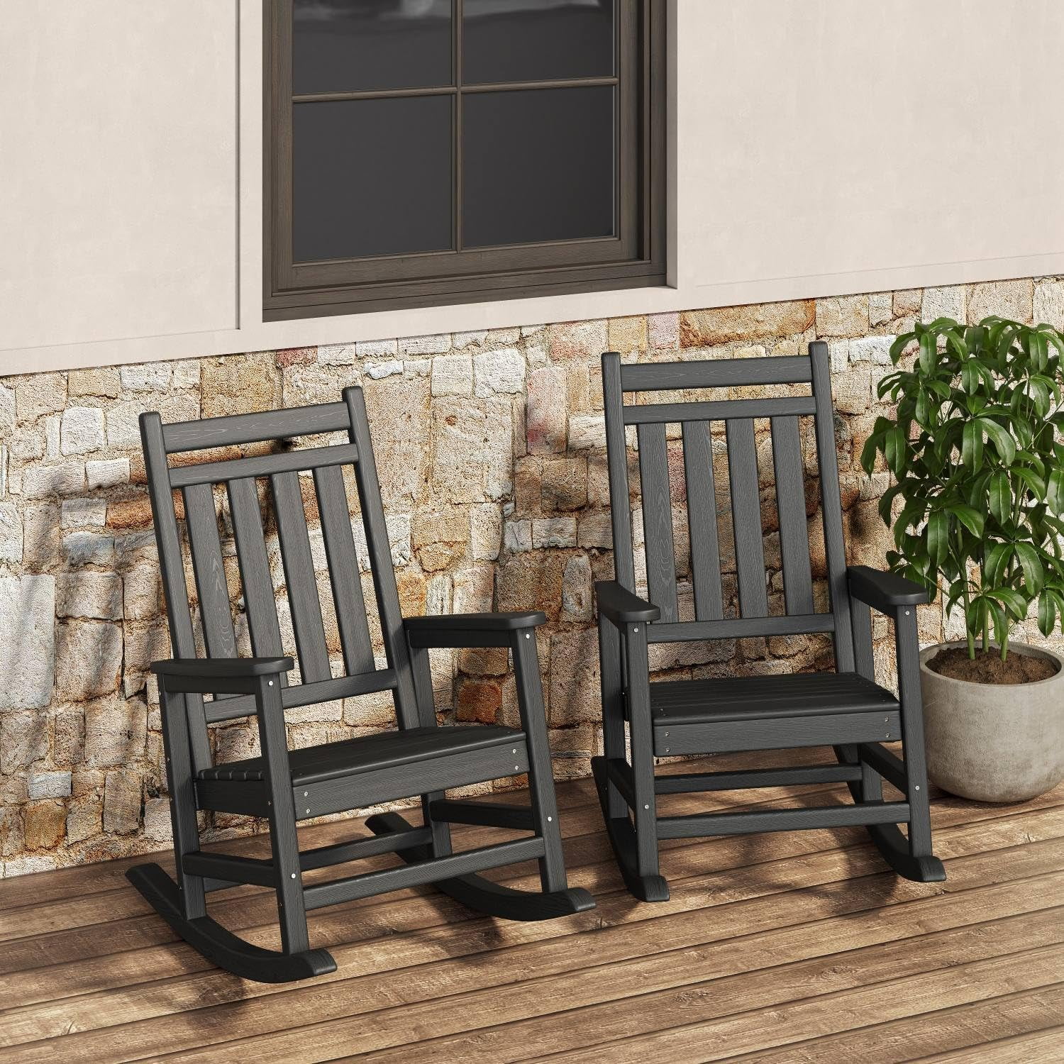 Click here for Yusazens Rocking Chair Outdoor Set Of 2 - Hdpe Pol... prices