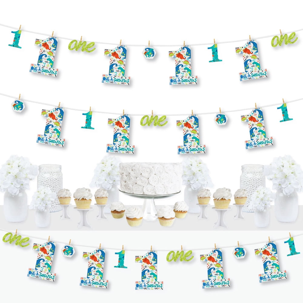 Big Dot of Happiness 1st Birthday Roar Dinosaur - ONEasaurus Dino First ...