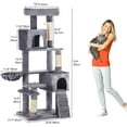 70.8in Tree Tower for Indoor Cats: Multi-Level Kittens Pet Play House ...