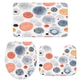 Abstract Dots Circles Bathroom Rugs Set Wave Point Lines Simple Non ...
