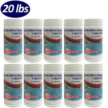 Pool Time MaxBlue Chlorine Tabs, 3 Inch Chlorinator Tablets, 6-in-1 ...