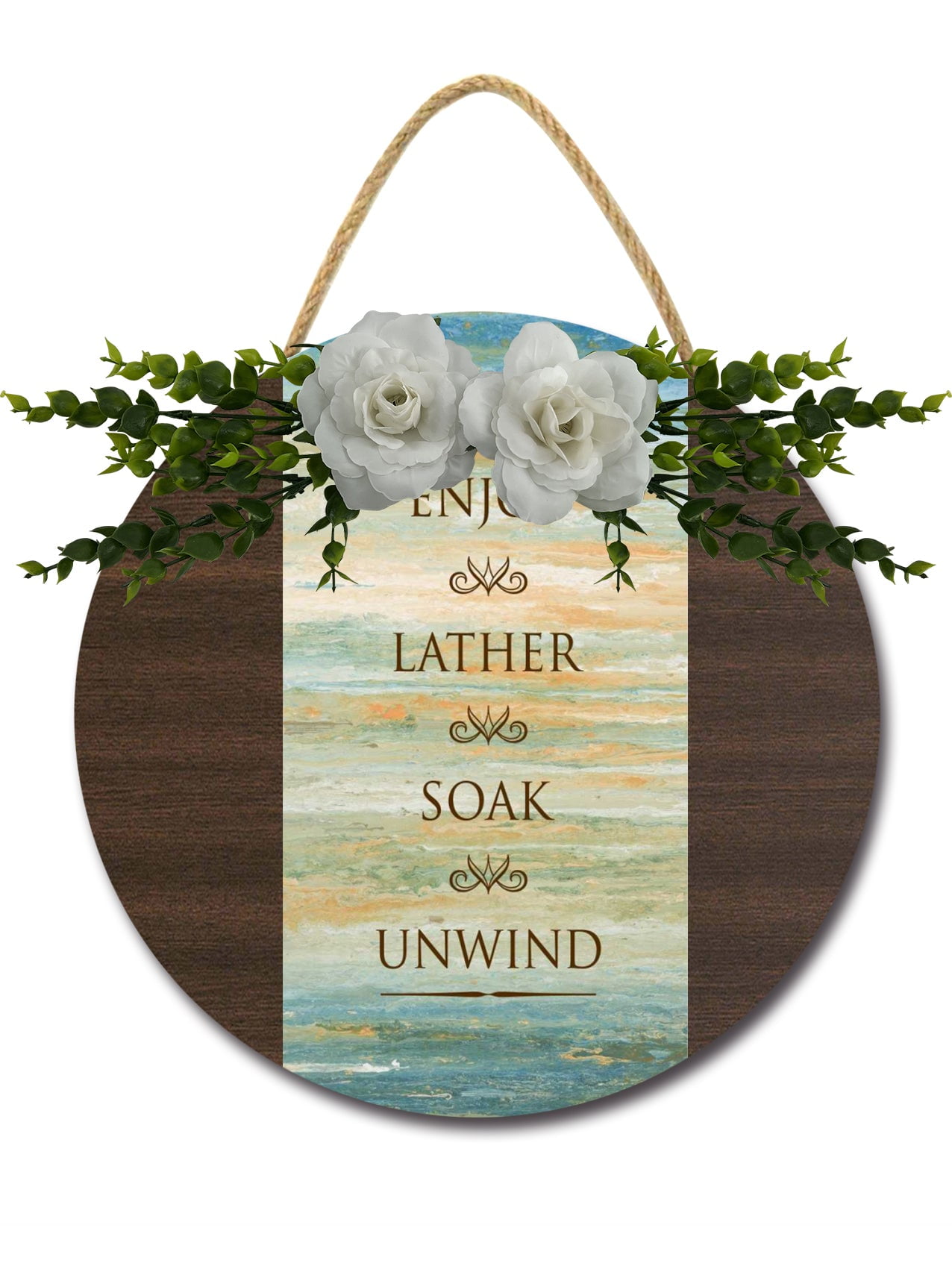 Eveokoki Enjoy Lather Soak Unwind Signs for Bathroom Decor- Modern ...